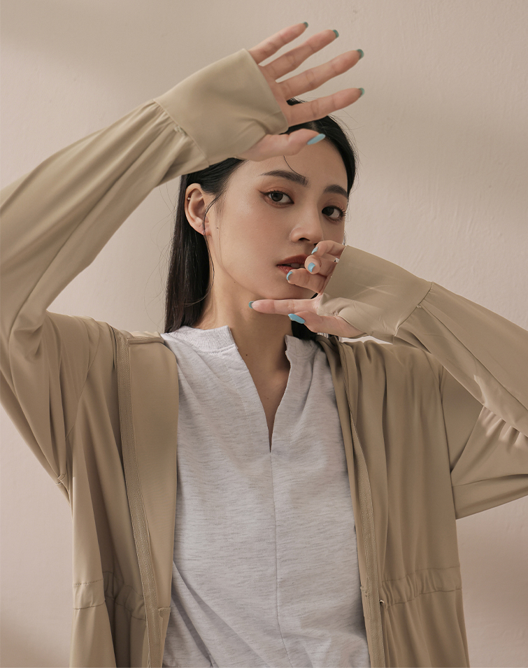 涼感透氣拉鍊長版連帽外套 Girls Monday丨女裝流行服飾丨 新品每日上架
