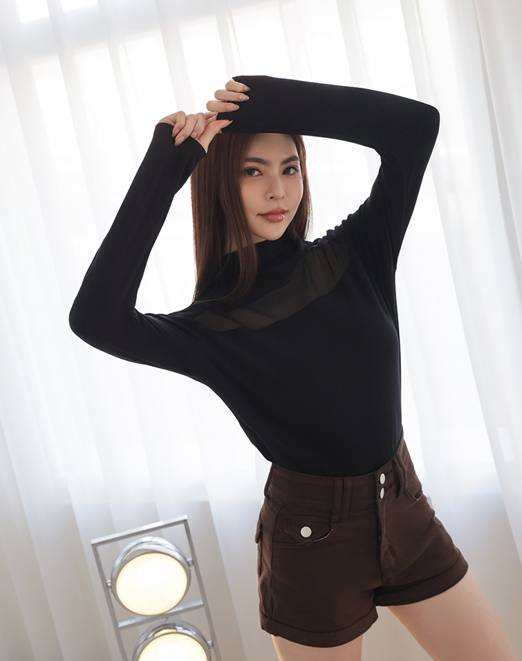 不規則剪裁半高領長袖上衣 | Girl's Monday丨女裝流行服飾丨 新品每日上架